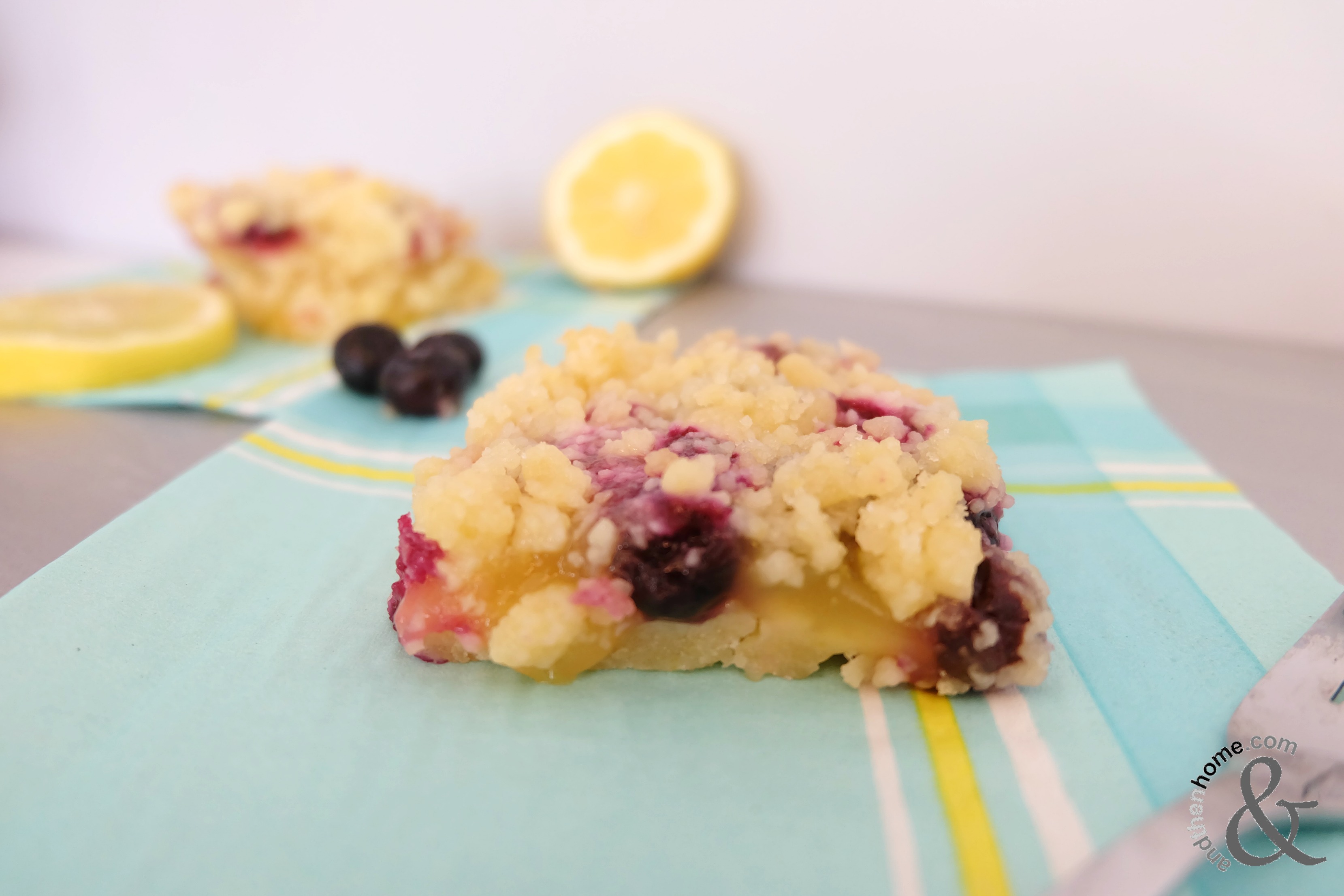 Easy Lemon Blueberry Squares - And Then Home
