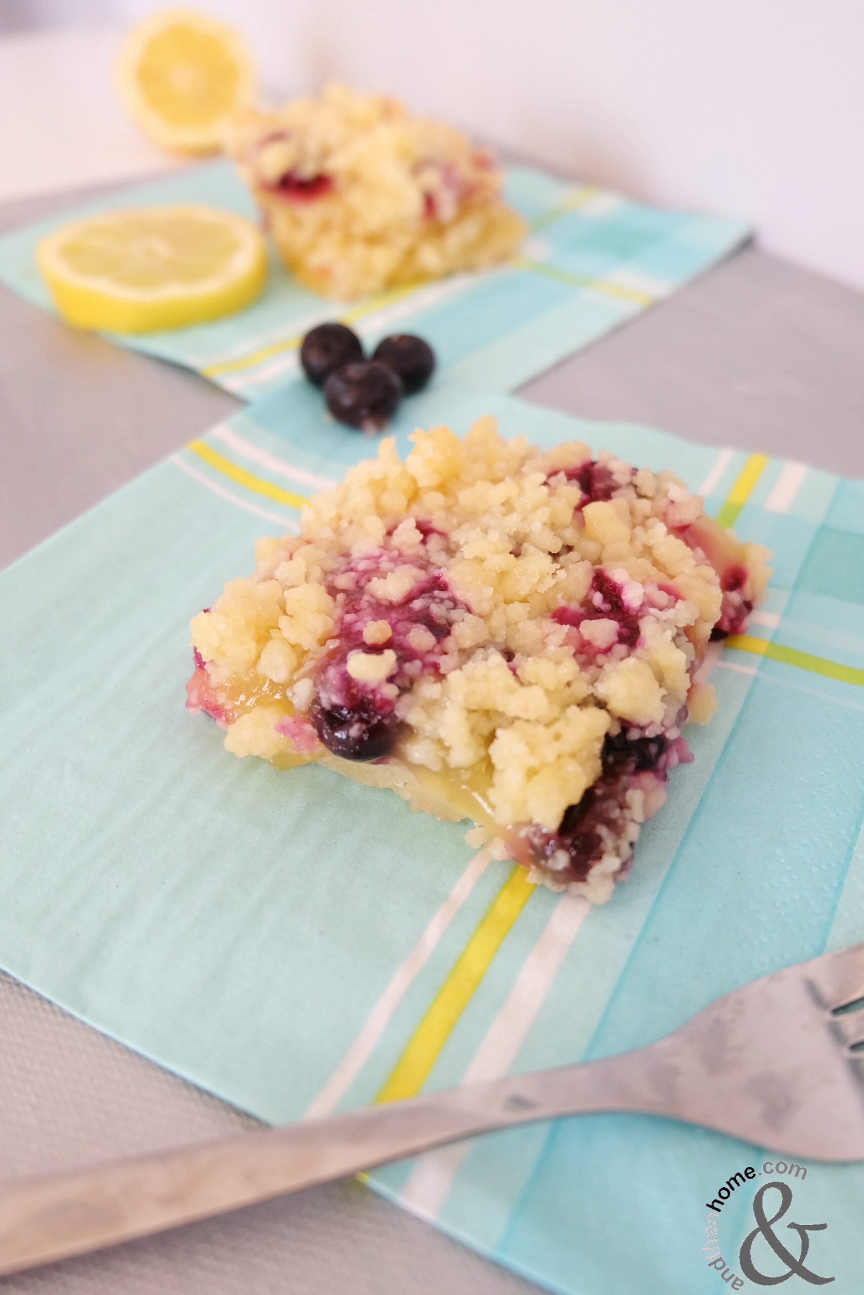 Easy Lemon Blueberry Squares - And Then Home