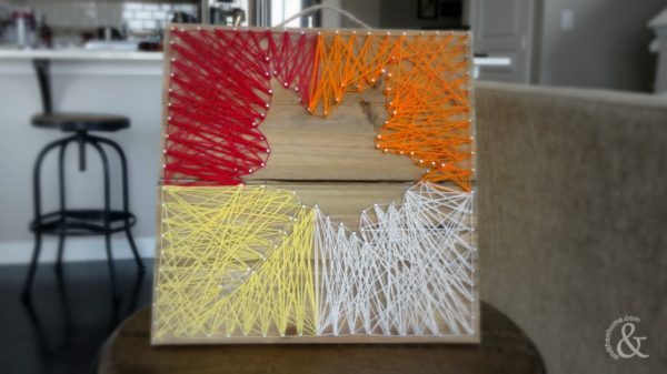 String Art Leaf in Autumn Colours - And Then Home