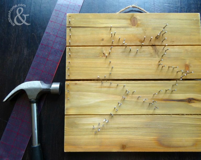 String Art Leaf in Autumn Colours - And Then Home