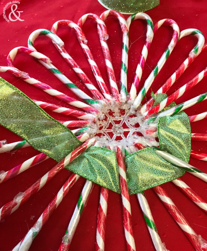 DIY Christmas Candy Cane Wreath - And Then Home