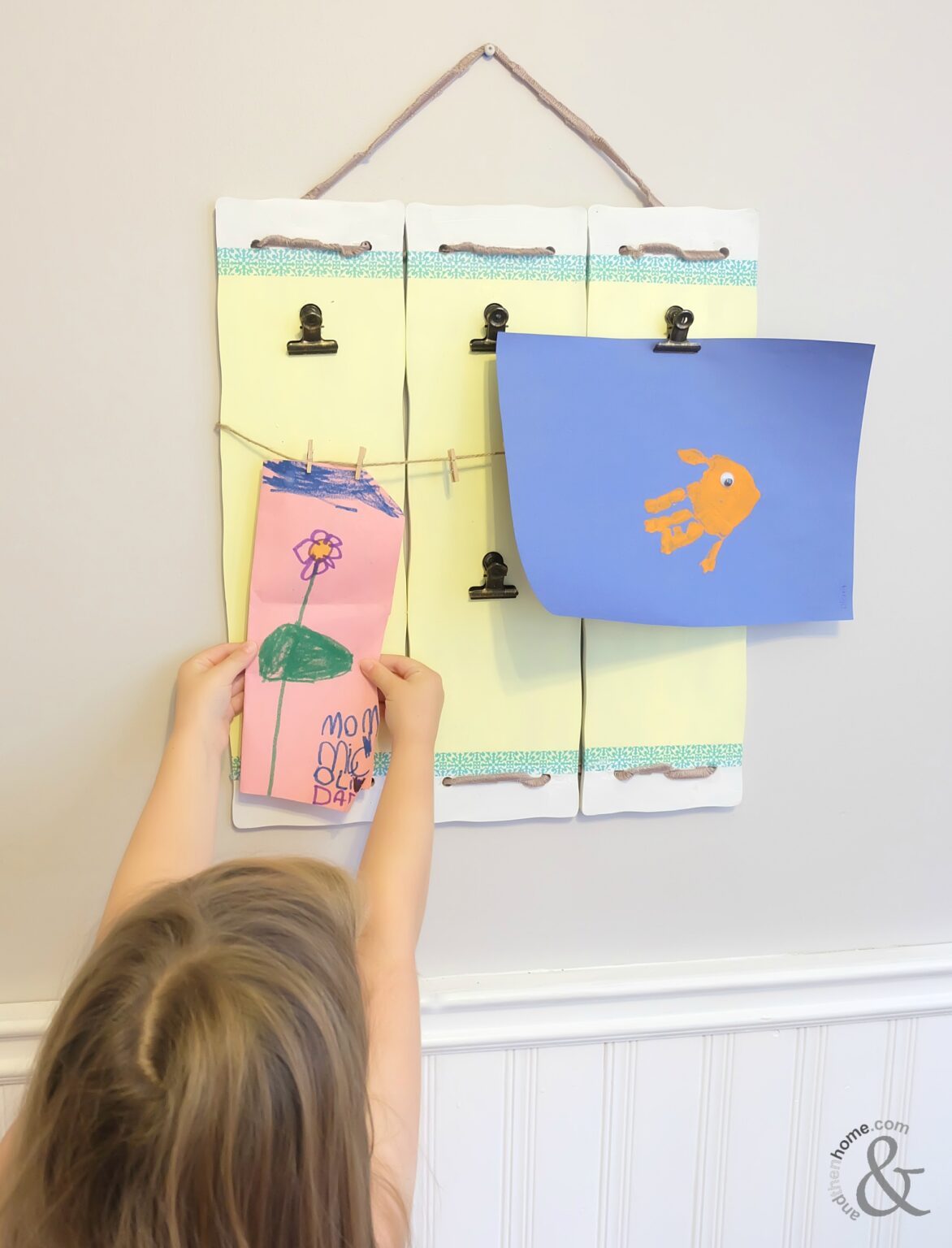 DIY Easy Kids Art Display - And Then Home